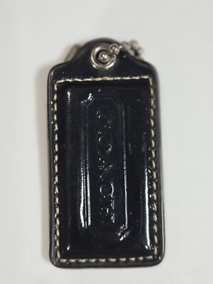 Coach Authentic Leather Hang Tag Dark Navy, Fob, Keychain, Charm | eBay