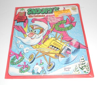Vintage Peanuts Snoopy's Christmas 7" 45 RPM Vinyl Record Album SEALED ...