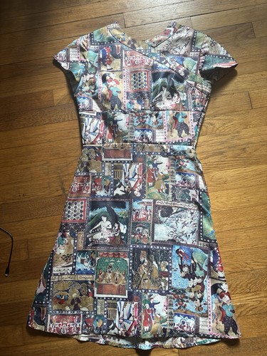 Vintage 1960’s Blue Indian Near Eastern Print Cocktail Midi Dress S XS ...