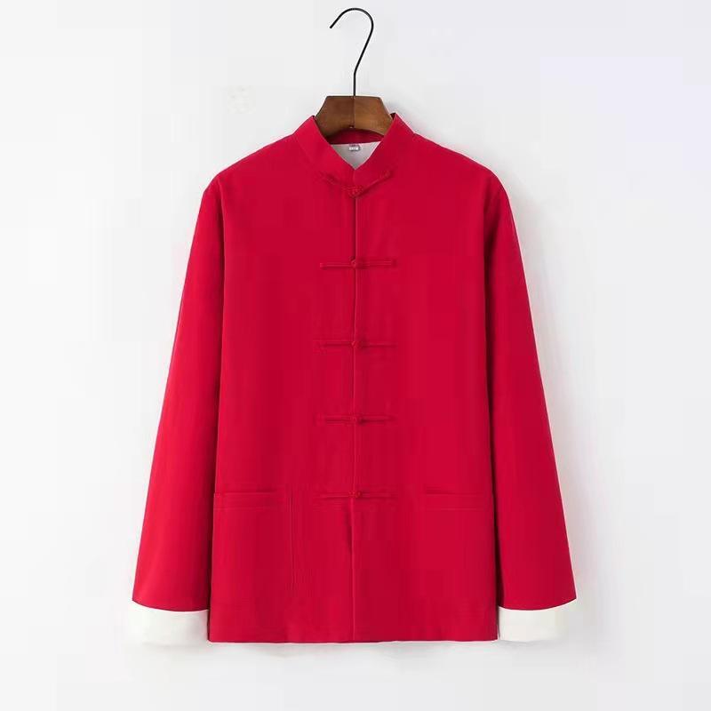 Mens Cotton Linen Traditional Chinese Tang Suit Coat Jacket Kung Fu Tai ...