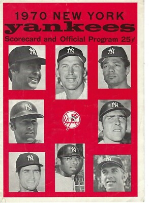 1970 baseball program California Angels v New York Yankees scored GOOD ...