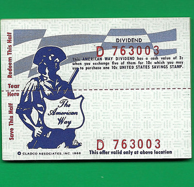 US Savings BOND Stamp 2c SCRIP SERIAL # will very 5 REDEAMBLE FOR A 10c ...