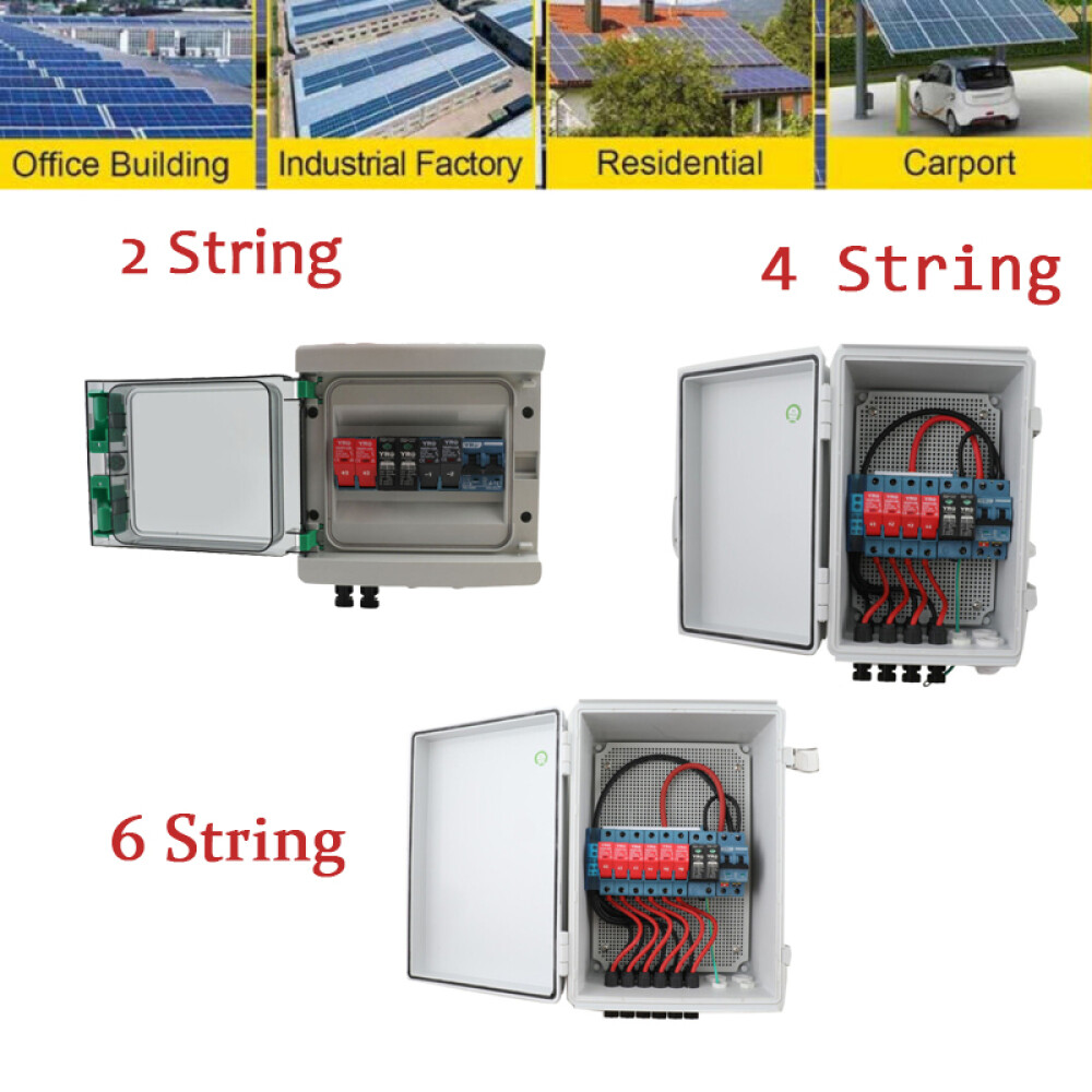 Solar PV Combiner Box 15A Circuit Breaker 2 4 6 String Plastic For Solar PV Combiner Box 15A Circuit Breaker 2 4 6 String Plastic For