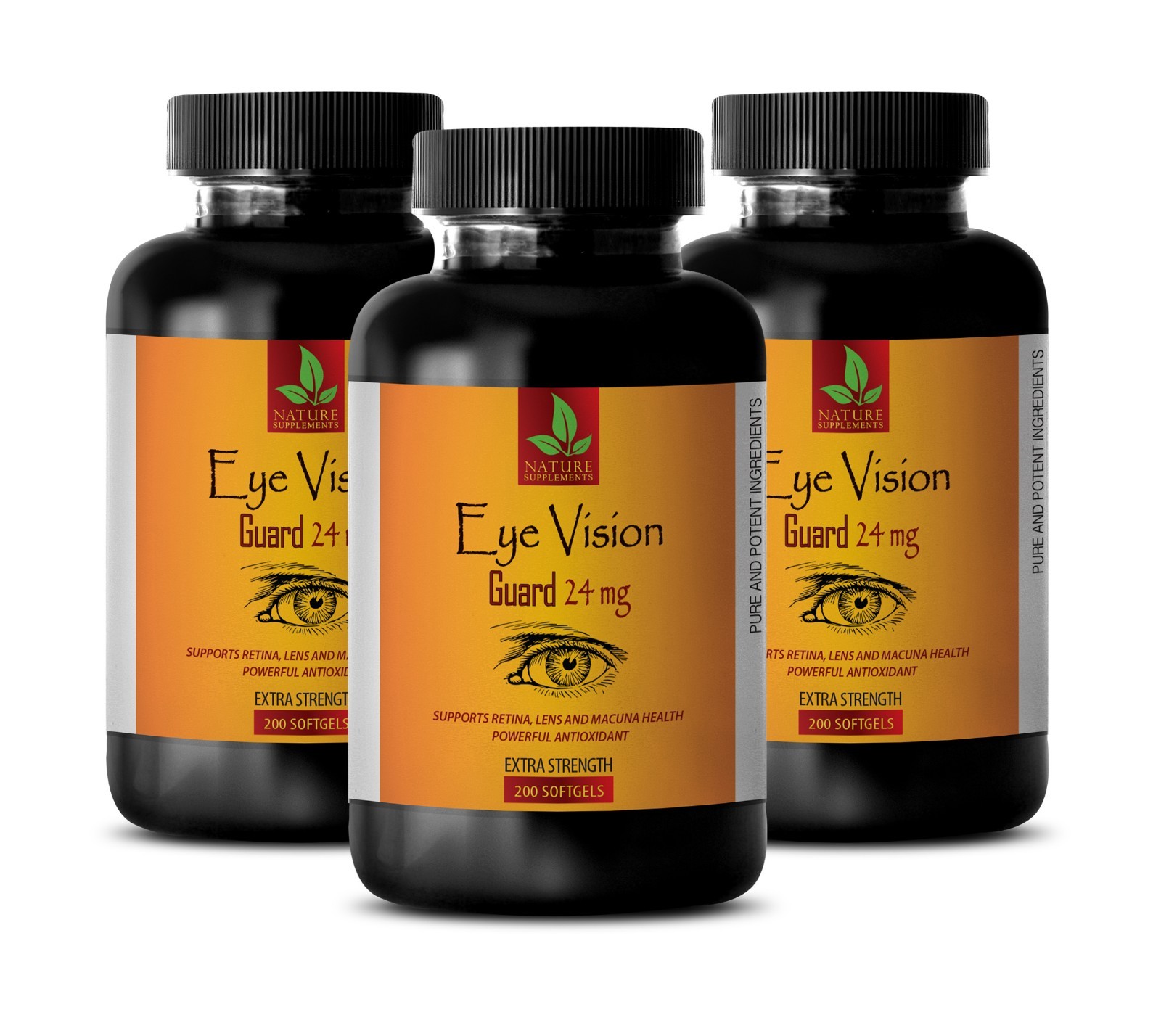 eye vitamins - EYE VISION GUARD - eye support - 600 Softgels 3 Bottles ...