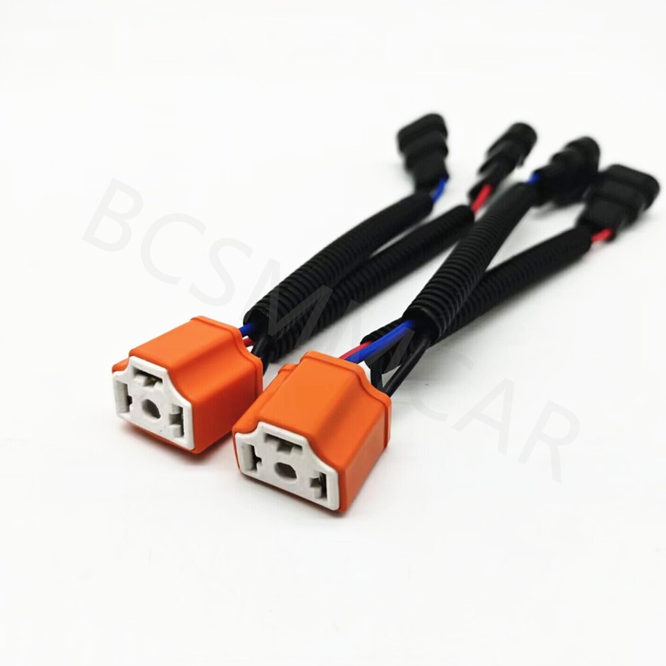 2x 9005 9006 To H4 Bulbs Adapter Headlight Conversion Wire Pigtail ...