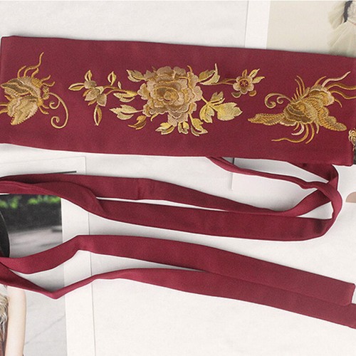 Lady Floral Embroidery Wide Belt Waistband Cummerbund for Dress Jacket ...