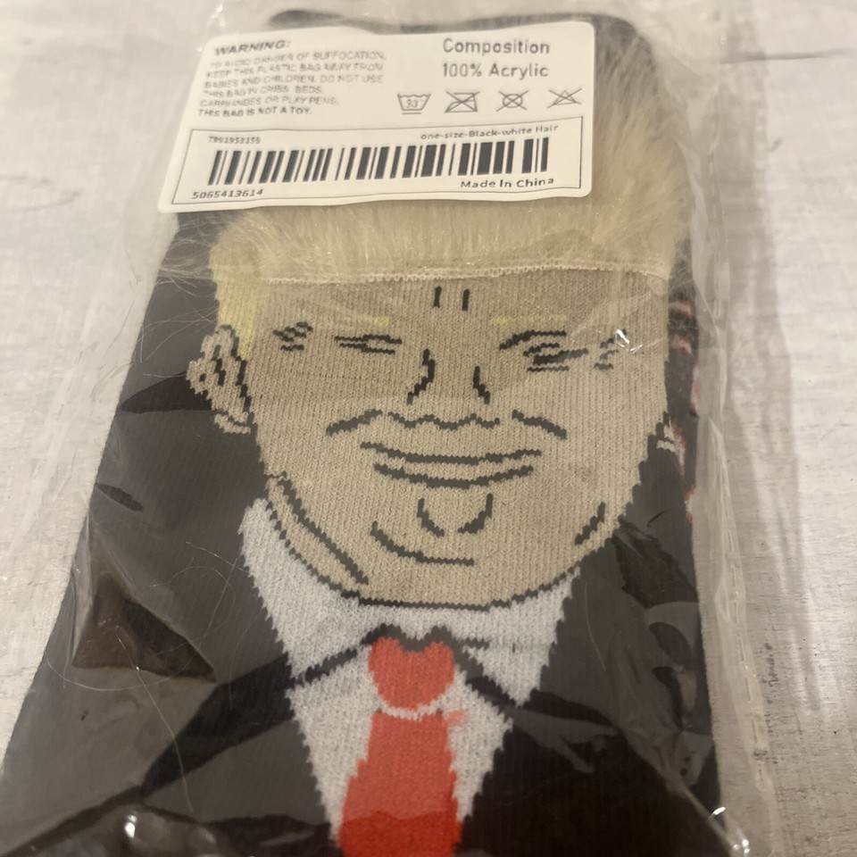 1 Pair Novelty Donald Trump Socks With Hair President Trump Socks ...