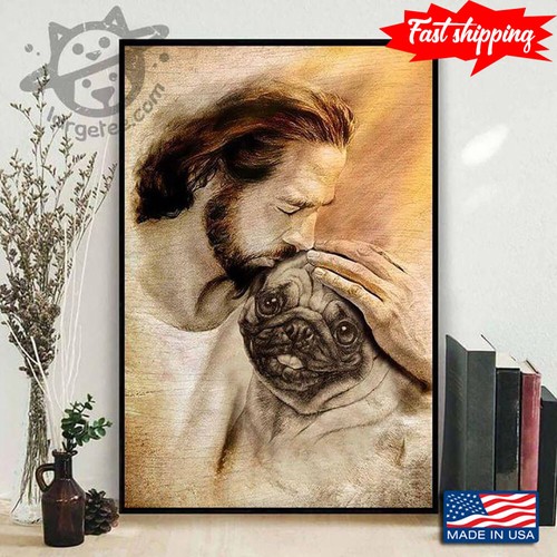 Vintage Jesus Christ Kissing Pug Dog | eBay