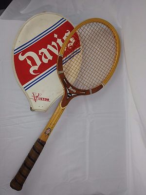 TAD Davis Victor Hi-Point Wood Tennis Racquet 4 L w/ Cover 5" grip | eBay