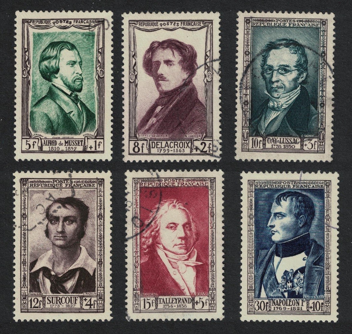 Famous People Napoleon Delacroix Gay-Lussac Talleyrand France 1951 Canc ...