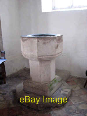Photo 6x4 St Mary's church - baptismal font Cranworth 14th century ...