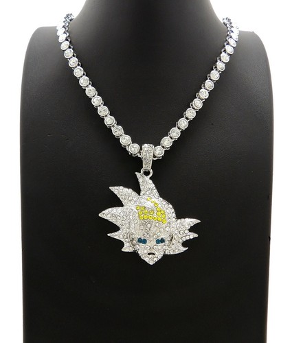 New Goku Dragon Ball Z Pendant & 5mm 18"/20" Tennis Chain Necklace ...