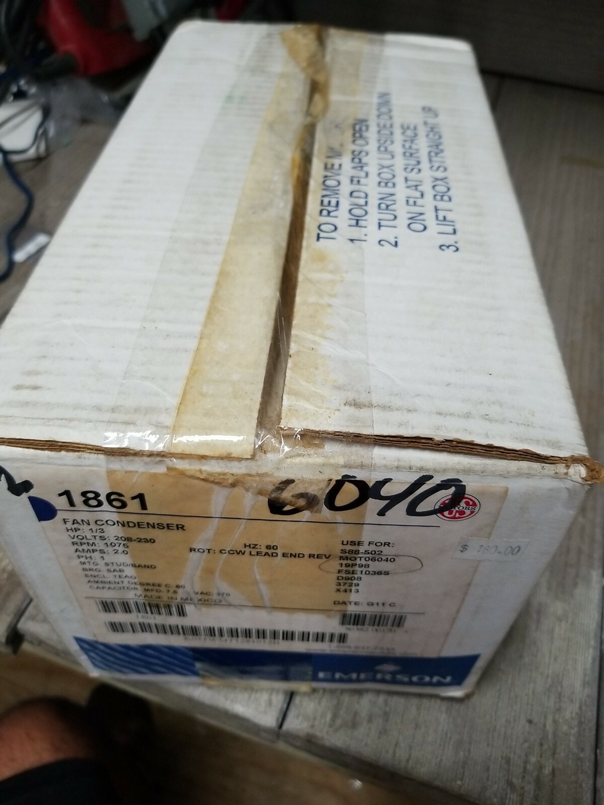 Emerson 1861 Condenser Fan Motor 208-230v 1/3 HP 1075 RPM 2.0 Amps for ...