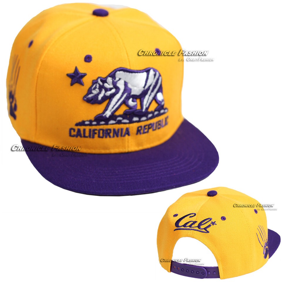 California Republic Baseball Cap Snapback Adjustable Hat Cali Hip Hop ...