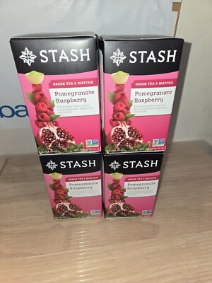 (4)Stash Pomegranate Raspberry Green Tea With Matcha - 4 packs -18 Tea ...