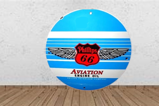 Philips 66 Aviation oil Porcelain Enamel Heavy Metal Sign 30 Inches ...