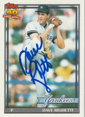 DAVE RIGHETTI NEW YORK YANKEES SIGNED 1991 TOPPS CARD #410 | eBay
