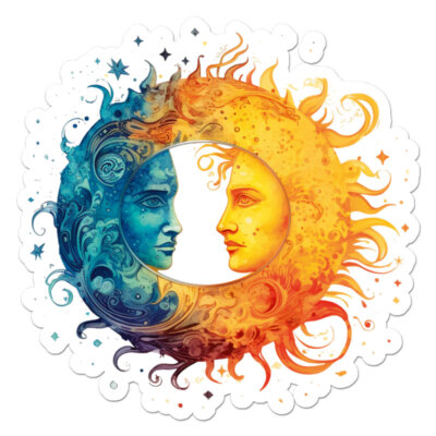 Sun Moon Day Night, Vinyl Decal Sticker, Indoor Outdoor, 3 Sizes ...