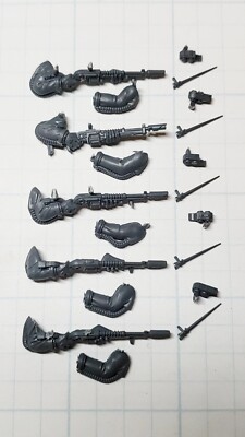 Warhammer 30k Solar Auxilia Bits Lasrifle Section Lasguns x5 w Ammo ...
