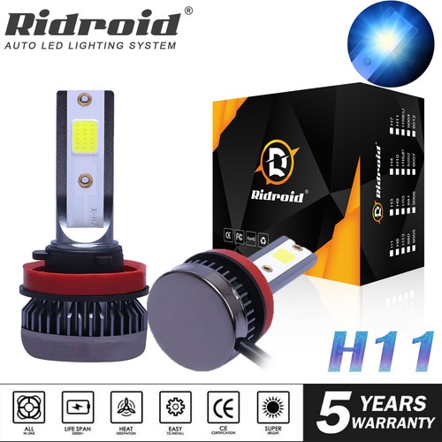 H11 Mini LED Headlight Kit High Low Beam Bulb Super Bright 8000K Blue ...