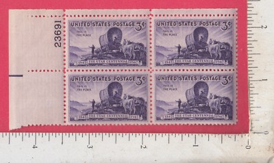 B614 US stamps 1947 commemorative Utah settling Western frontier wagon ...