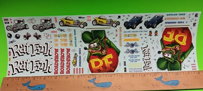 Rat Fink Big Daddy Ed Roth Waterslide Decal Sheet 6x18 1/25 AMT Semi ...