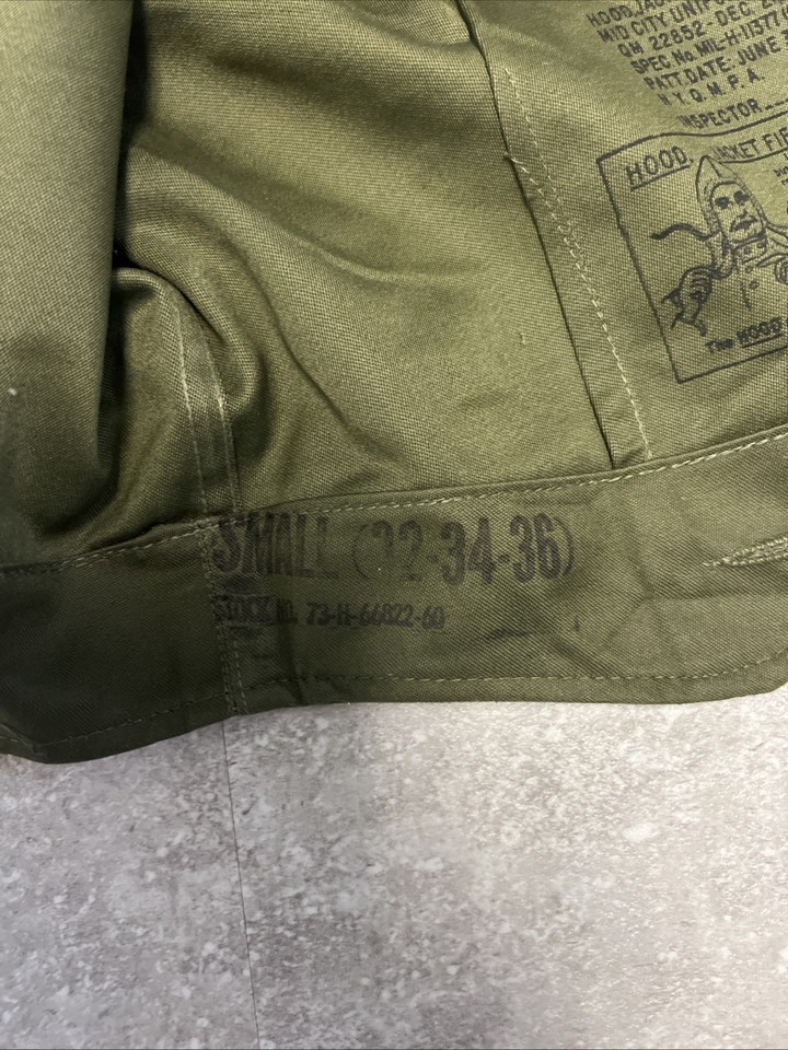 Vintage M51 1951 Field Jacket / Parka Hood OD Green Unissued SMALL 34 ...