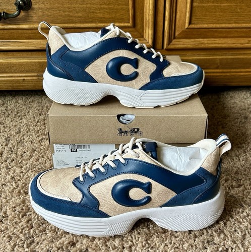 !! NEW !! COACH Strider Sneaker In Signature Canvas Marine SZ 8.5 B | eBay