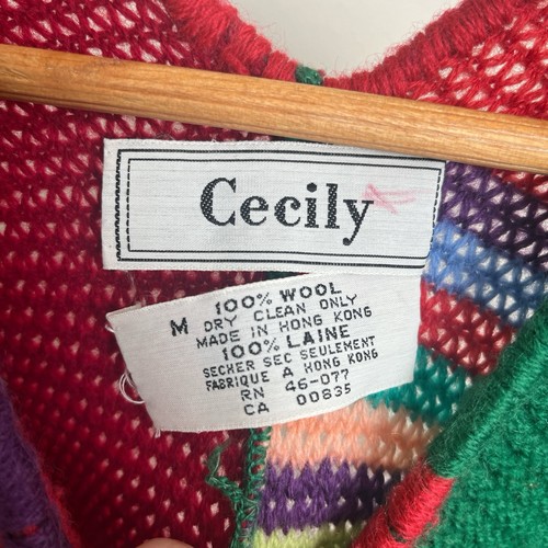 Vintage Cecily Wool Multicolor Crop Sweater Size m | eBay