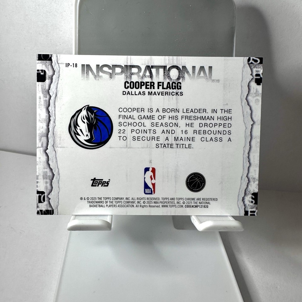 Cooper Flagg 2025-26 Topps Chrome Rookie Inspirational #IP-18 Dream Big ...