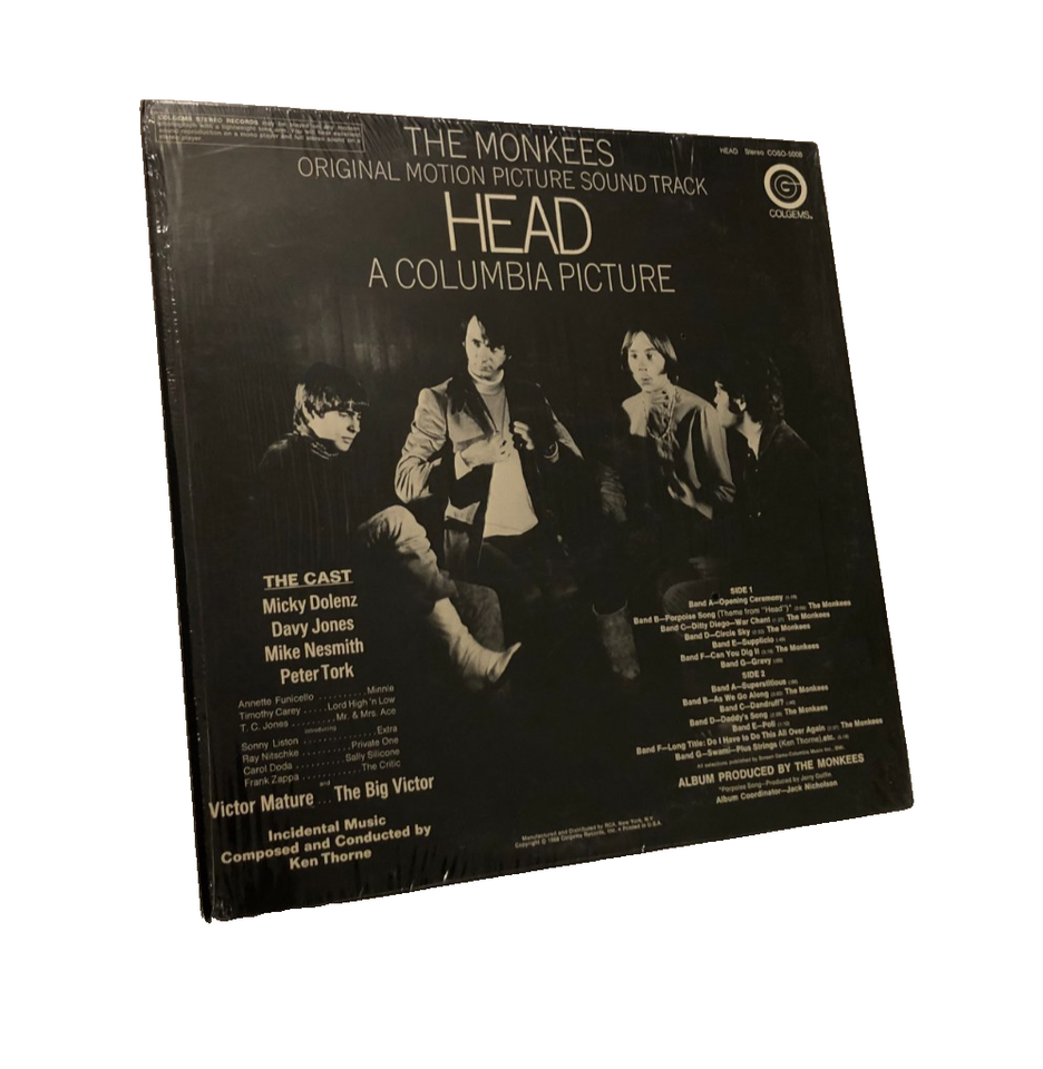 The Monkees Head COSO-5008 Stereo Colgems Soundtrack Vintage 1968 LP ...