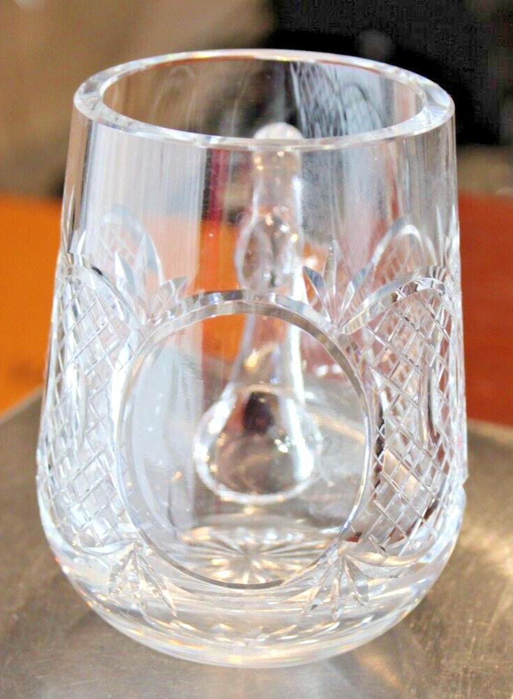 Waterford Crystal Cut Tankard 14oz Criss Cross Overlapping circles | eBay