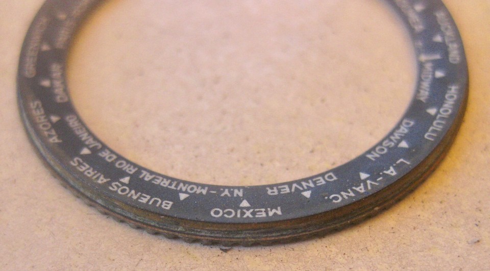 TISSOT Seastar Navigator T12 World Time GMT 1960s Diver INNER BEZEL ...