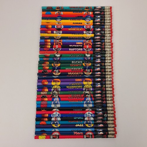 Vtg 90s NBA Basketball Team No 2 Pencil Unsharpened Lot of 43 Pencils ...