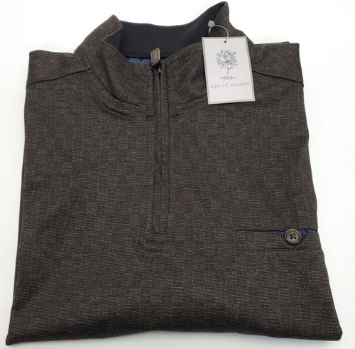 Pull Over À Col Zippé Quart De Zip Pour Homme Age De La Sagesse, Marron ...