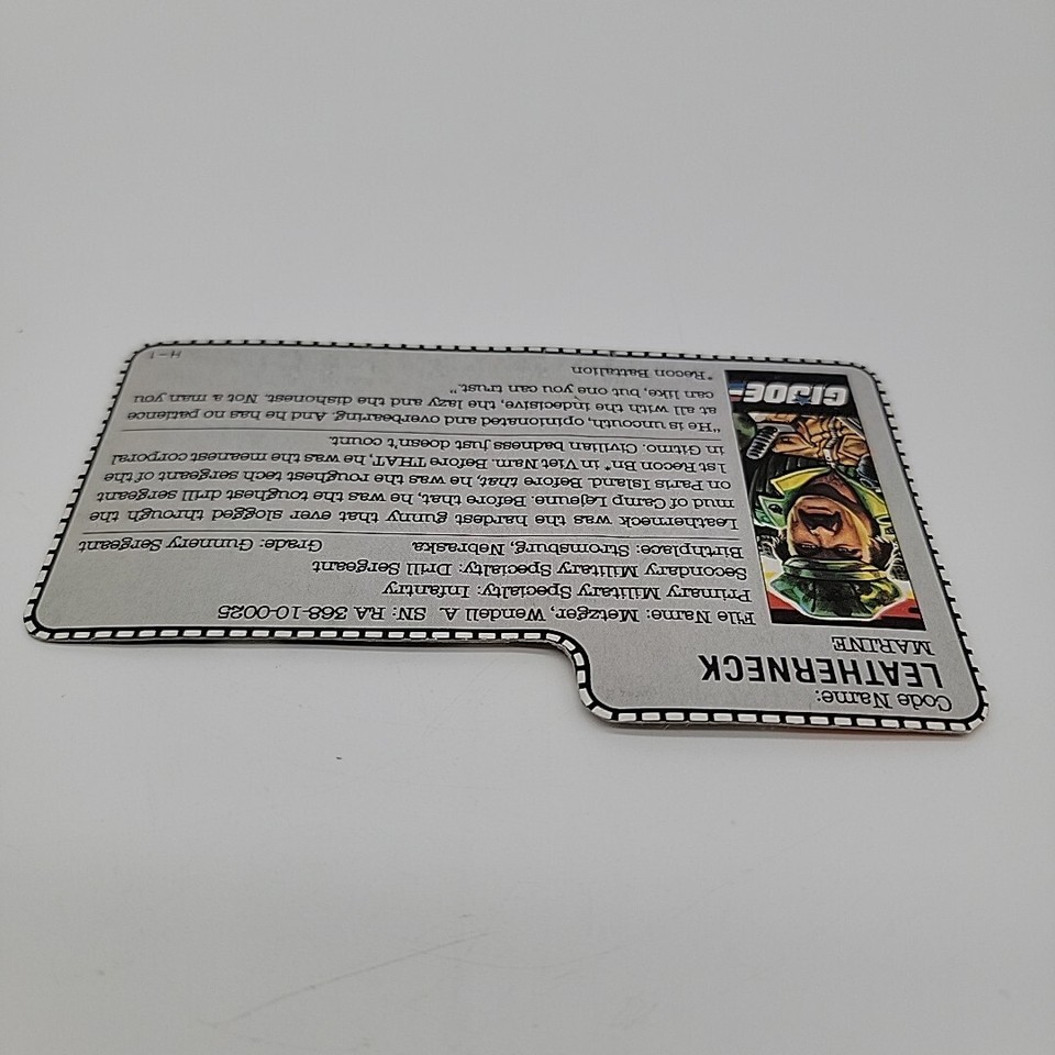 Gi Joe File Card for Leatherneck Marine Action Figure 1980s vtg | eBay