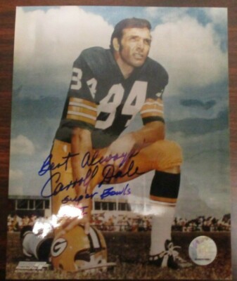 Carroll Dale, Autographed 8 X 10 Photo in Color, Green Bay Packers, SB ...