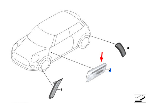MINI COOPER F56 FRONT RIGHT SIDE PANEL TURN INDICATOR 63179879002 NO🇺🇸 ...