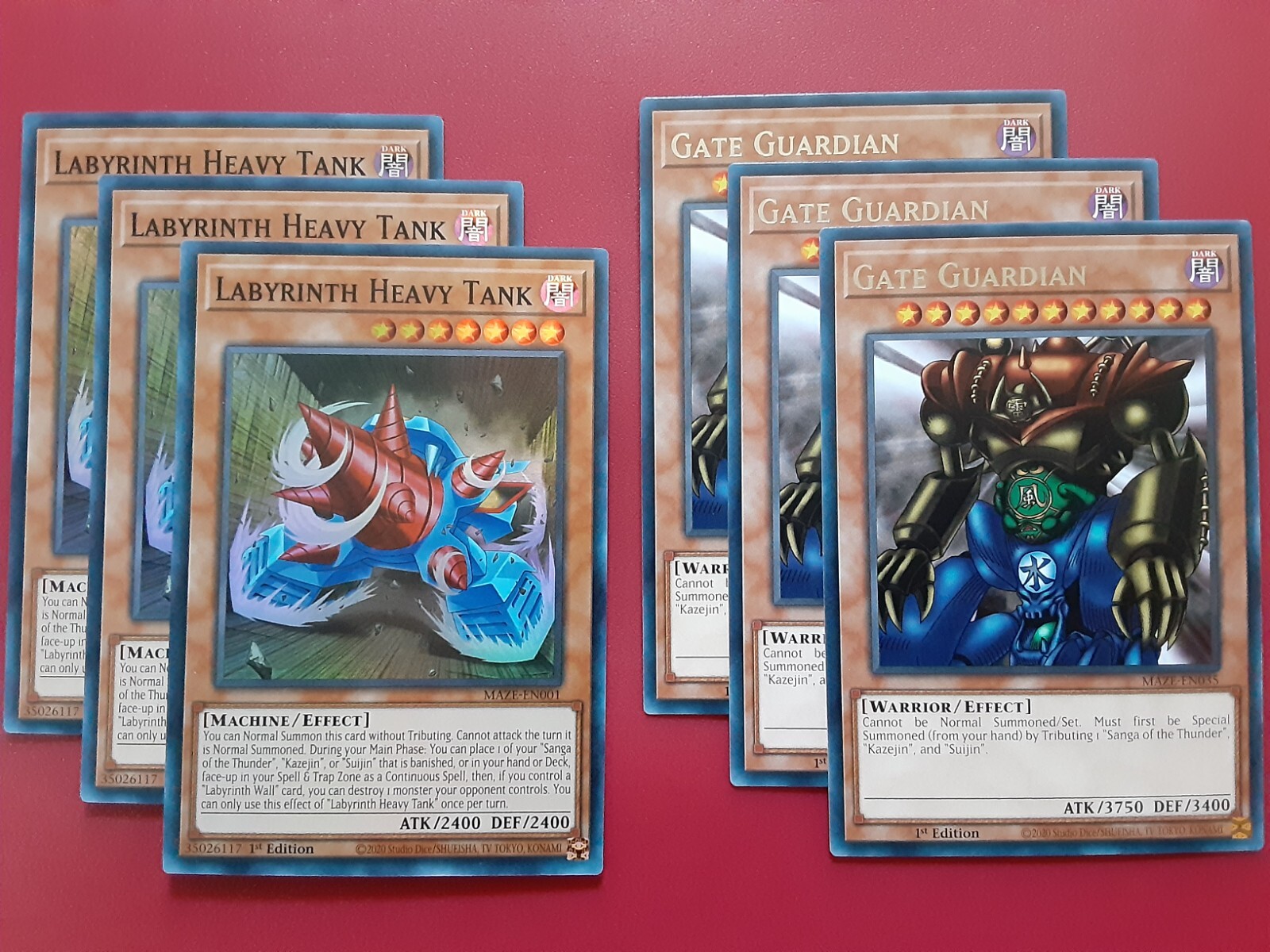 Yugioh Gate Guardian Deck 52 Cards Combined Thunder Wind Water ...