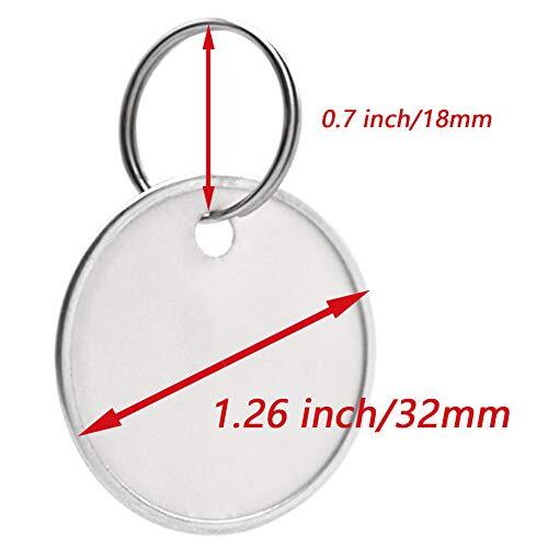 100pcs Metal Rim Key Tags,1-14 Inch Blank Round Rimmed Key Tag Paper ...
