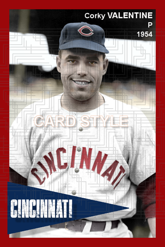 Corky Valentine - 1954 Cincinnati Reds - choose a size - colorized ...
