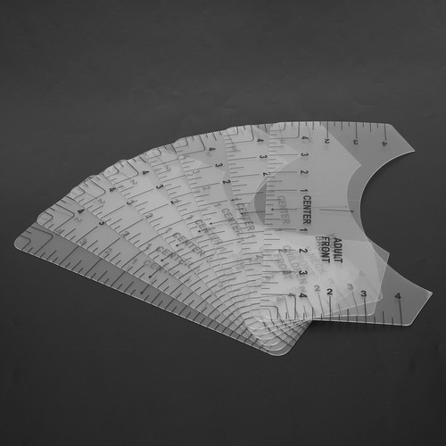 Tshirt Guide Ruler Alignment Tool Round Neck Calibration and Sewing ...