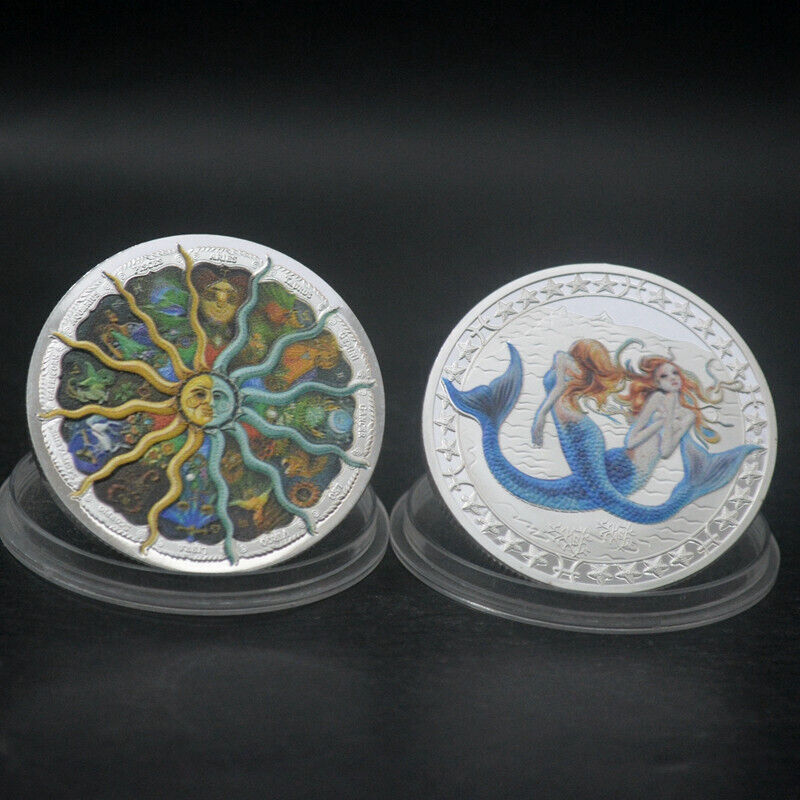 12pcs Twelve Constellations Zodiac Colorful Coin Challenge ...