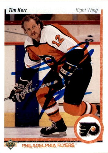Autographed 1990-91 Upper Deck #247 Tim Kerr Philadelphia Flyers Hockey ...