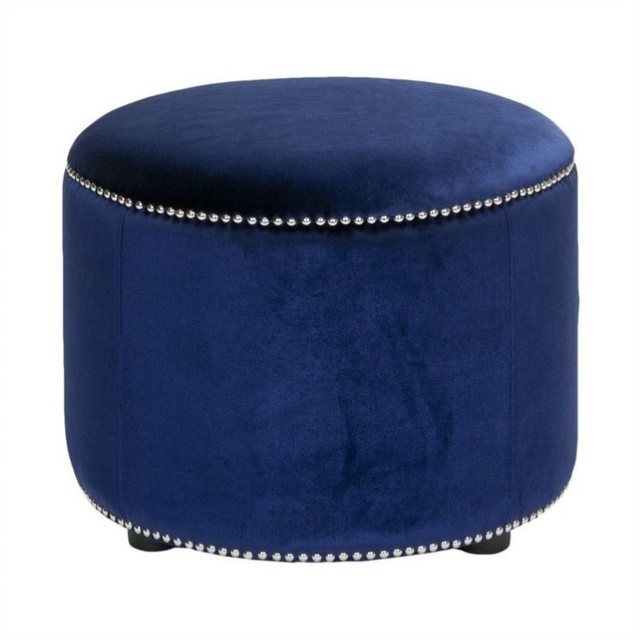 Safavieh Hudson Royal Blue Round Ottoman HUD8208F for sale online | eBay