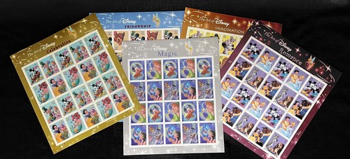 The Art of Disney USPS Stamps Full Set of 5 Dif MINT Sheets Retail ...