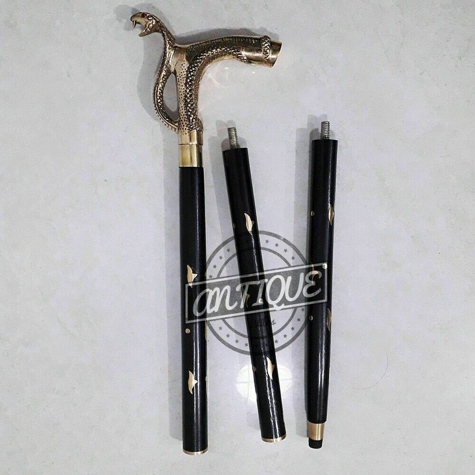 Voodoo/Cobra/Snake Handle Walking Cane Wood Stick Vintage Premium Gift ...