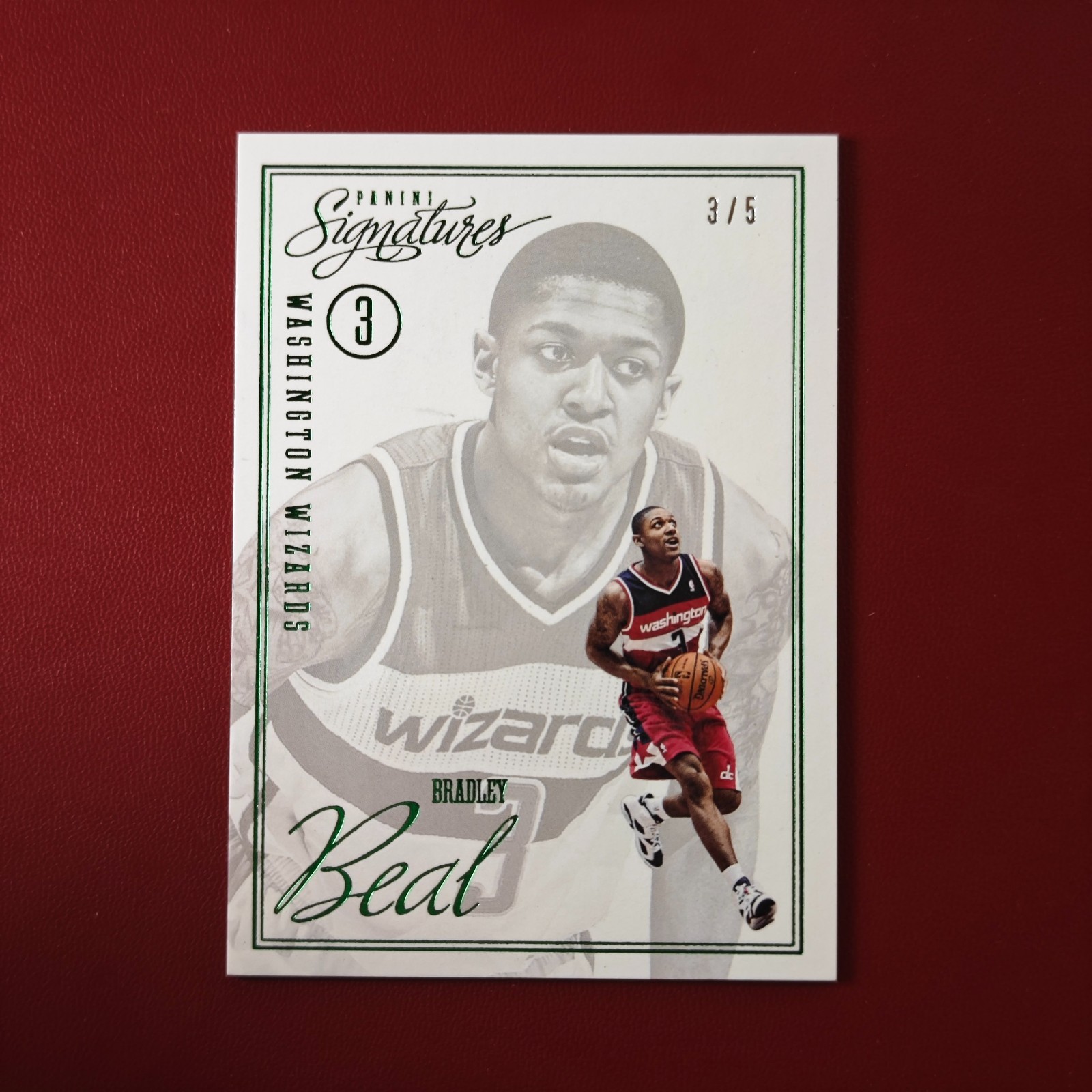 2013-14 Panini Signatures Bradley Beal Wizards SP 3/5 Jersey Number Lot ...