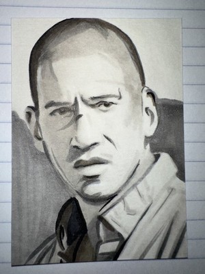 Original Shane Walsh The Walking Dead ACEO miniature art sketch card ...