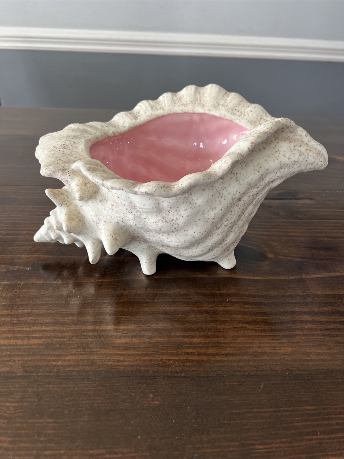 Vintage 12x7.75x6 Ivory Ceramic Conch Shell Planter Flower Pot Beach ...